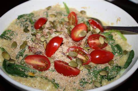 Savory Oatmeal With Fresh Tomatoes And Green Beans