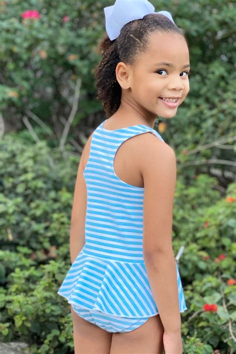 French Blue Stripe Swim Bottoms Shopperboard