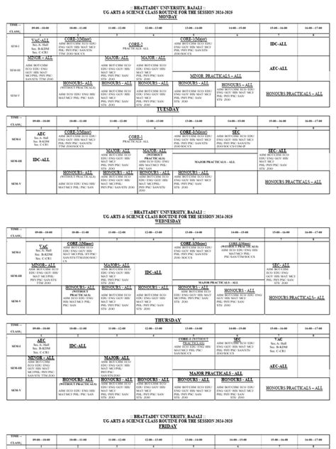 Routine 2024 25 Odd Semester Pdf