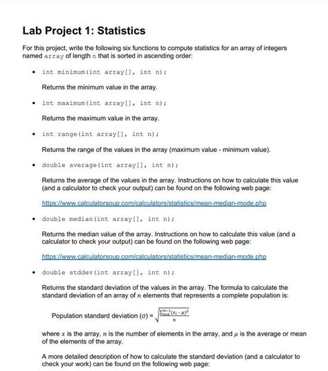 solved lab project 1 statistics for this project write the
