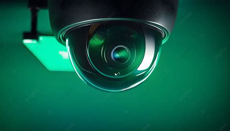 Close Up Cctv Camera On Green Background Surveillance Cctv Camera