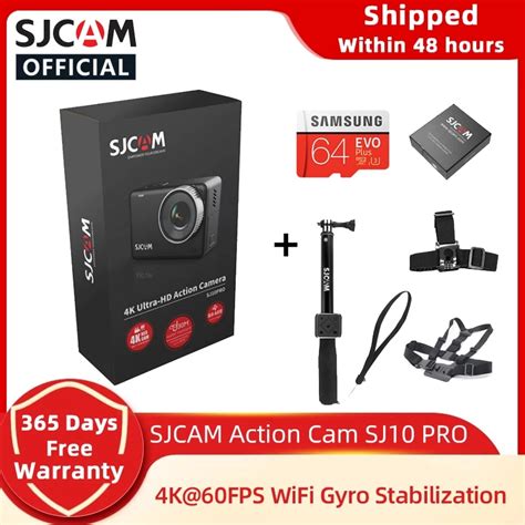 Original Sjcam Sj10 Pro Black Waterproof Action Camera 4k Ultra Hd ...