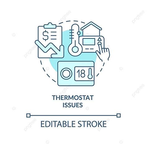 Thermostat Issues Turquoise Concept Icon Conserve Graphic System Vector Conserve Graphic