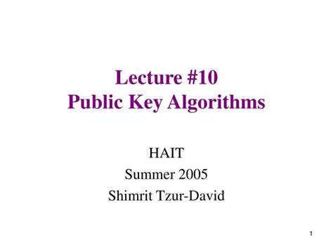 Ppt Lecture 10 Public Key Algorithms Powerpoint Presentation Free