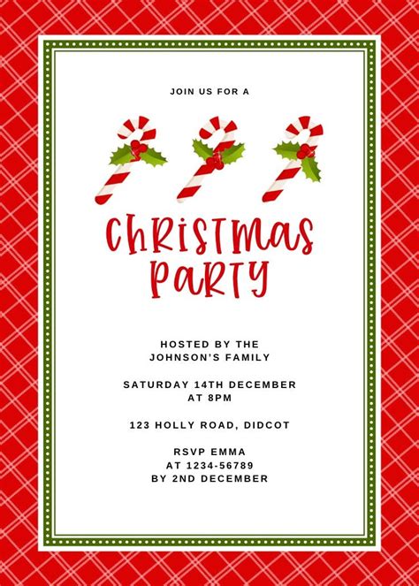Free Blank Office Christmas Party Invites