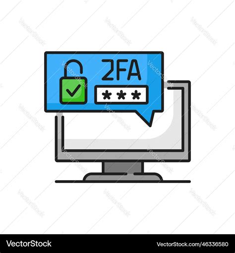 2fa Two Factor Verification Icon Security Code Vector Image