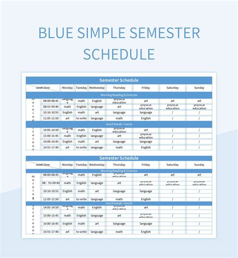 Semester Planner Template