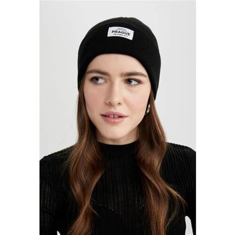 Defacto Womens Woven Labeled Beret
