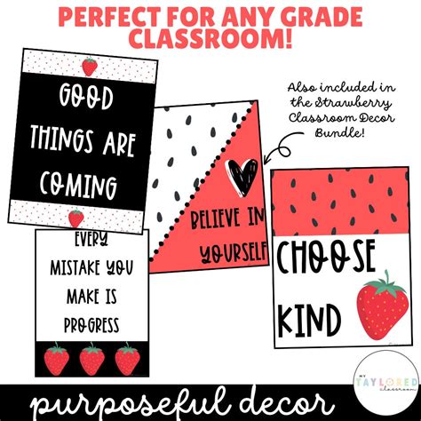 Strawberry Classroom Posters Strawberry Classroom Decor Etsy