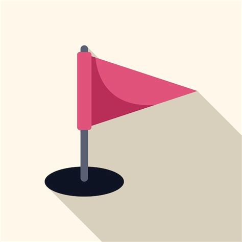 Premium Vector Pink Triangular Flag Pointing Right Waving In The Wind