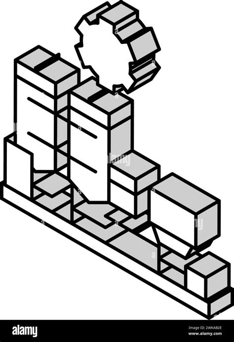 Manufacture Factory Isometric Icon Vector Illustration Stock Vector