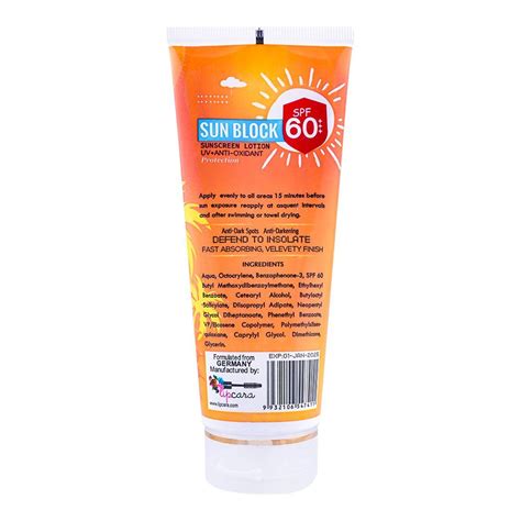 Purchase Derma Shine Sun Block Spf60 Sunscreen Lotion 200ml Online At Best Price In Pakistan