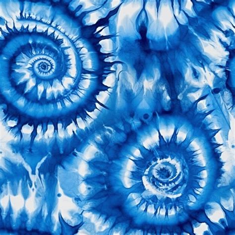 A Close Up Of A Blue Tie Dye Pattern With Spirals Generative Ai