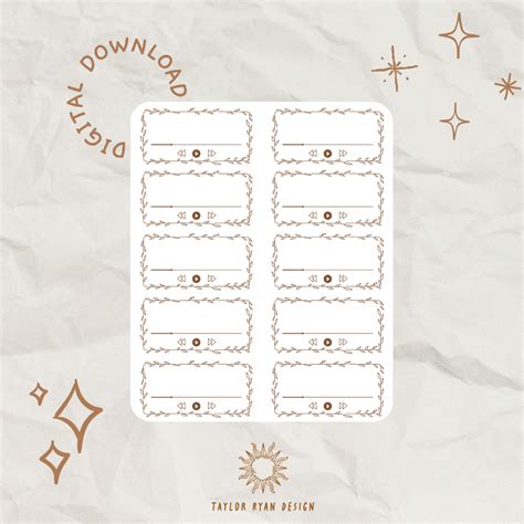 Printable Playlist In Brown Sticker Sheet Taylor Ryan Design