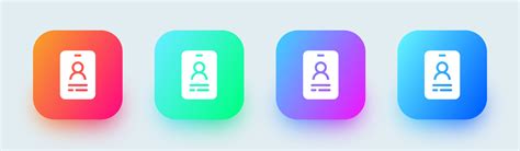 Identity Solid Icon In Square Gradient Colors User Signs Vector
