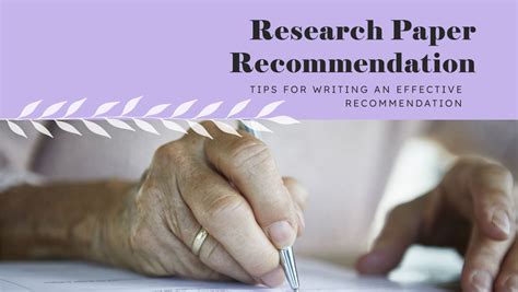 How To Write A Recommendation In A Research Paper