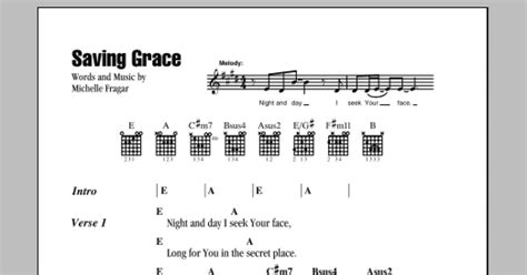 Saving Grace Guitar Chordslyrics Print Sheet Music Now