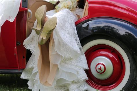 Imagen Gratis Novia Coche Vestido Glamour Oldtimer Sandalia
