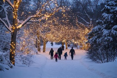 Snowy Path Lit By Twinkling Lights Stock Illustration Illustration Of Outdoors Bright 339343185