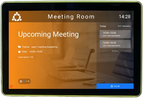 Meeting Room Booking System Lcd Digital Signage Stretched Lcd Display