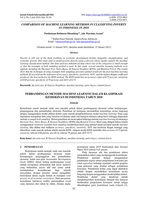 pdf comparison of machine learning methods in classifying poverty in