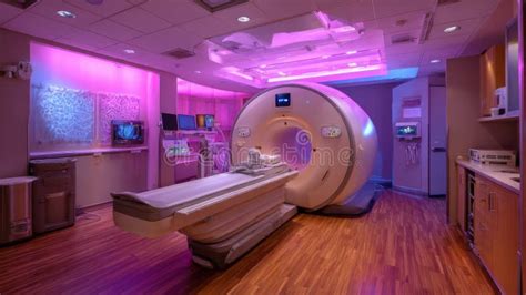 Modern Mri Scanner Room Featuring Ambient Lighting For Enhanced Patient