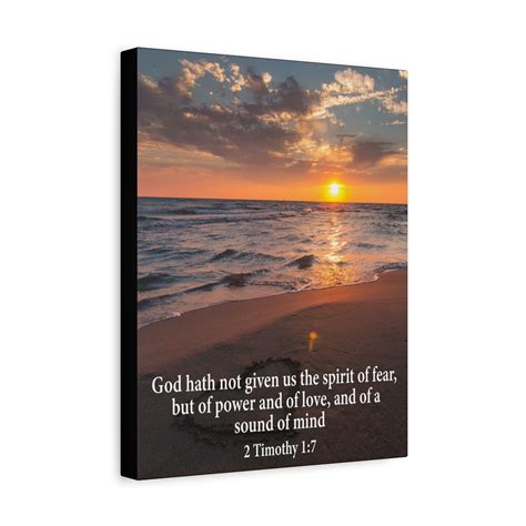 Scripture Canvas No Fear 2 Timothy 17 Christian Wall Art Bible Verse