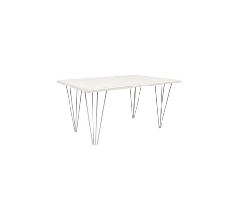 Hairpin White Rectangular Dinning Table Moments Rentals