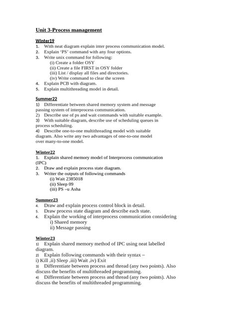 unit 3 process management pdf