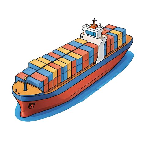 Ai Generated Cargo Ship Hand Drawn Cartoon Style Illustration 42053621 Png