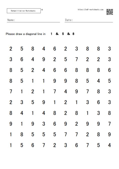 Attention Worksheets Rehabilitation Worksheets