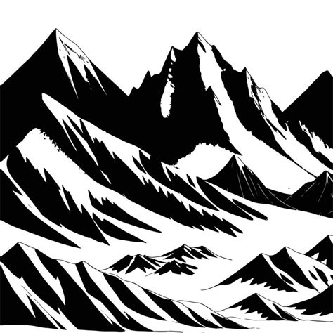 Dibujo De Silueta De Montaña