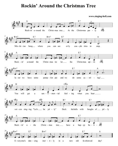 Rockin Around The Christmas Tree Lyrics Printable Printable Templates