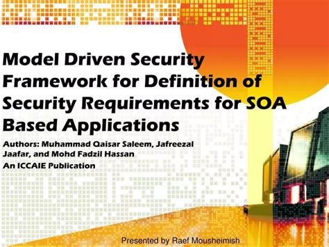 Ppt Model Driven Security Framework For Definition Of Security