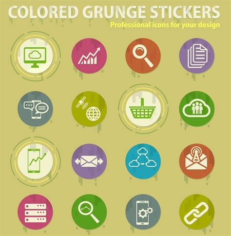 Premium Vector Data Analytic Colored Grunge Icons