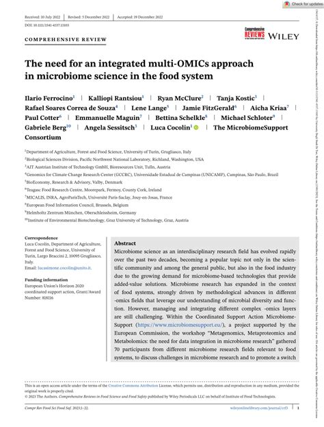 Pdf The Need For An Integrated Multi Omics Approach In Microbiome