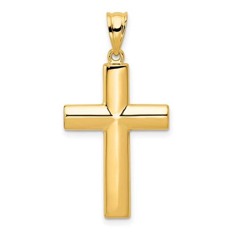 Curata 14k Yellow Gold 18 Methodist Cross Necklace 19x10mm