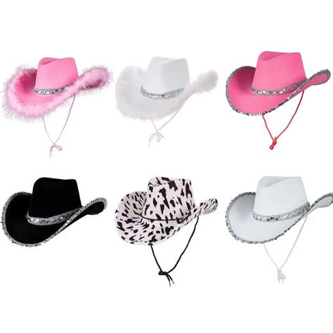 Moda Mujer Cosplay Vaquero Accesorio Disfraz Fiesta Sombrero De Vaquera