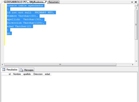 Compartiendo Codigo CREAR TABLA José Félix