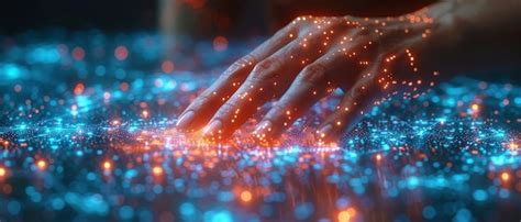 Premium Photo Concept Of Big Data Digital Neural Network Business Woman Touching Artificial