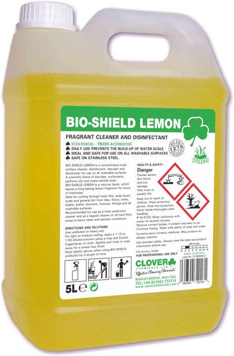 Bioshield Lemon Disinfectant Cleaner 5ltr Quando Drinks