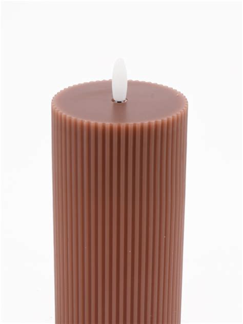 Vela Led Parafina Listrada Marron — Guapa Paprika