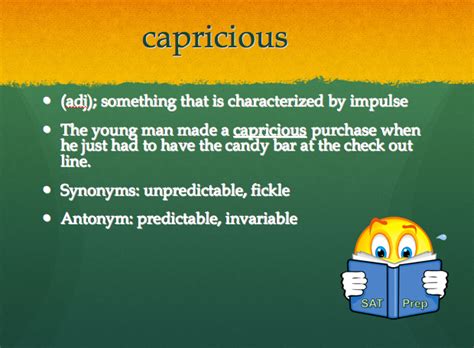 Vocabulary Vixens Sat Word Of The Day Capricious