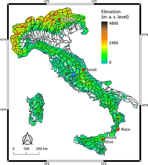 Italy Elevation Map