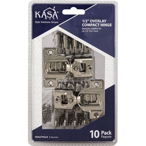 Kasaware 12 In Overlay Compact Hinges 10 Pack Hemlock Hardware