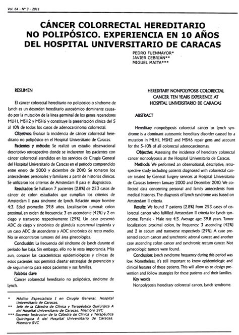 Pdf “hereditary Nonpolyposis Colorectal Cancer 10 Years Experience