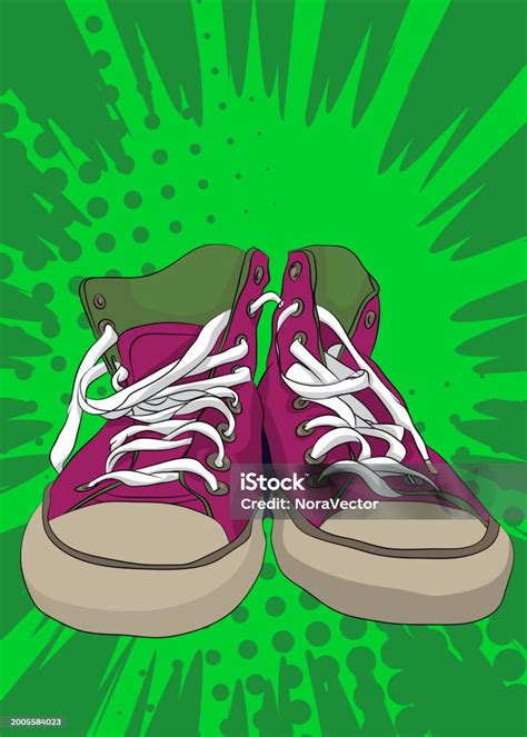 Cartoon Shoe Comic Book Sports Clothing Retro Vector Comics Pop Art