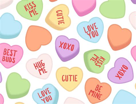 Valentine Candy Heart Clipart 36 Colorful Illustrations