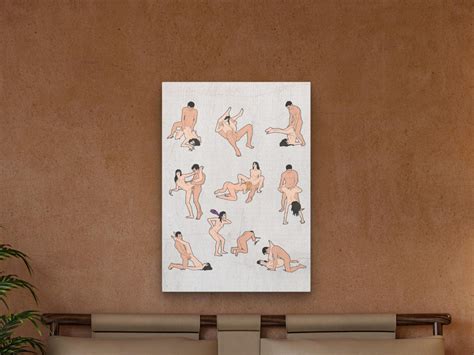 Naughty Sexy Mature Adult Wall Art Canvas Sex Positions Wall Hanging
