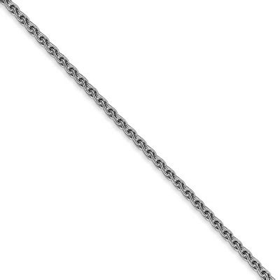 Black Bow Jewelry 175mm 14k White Gold Solid Parisian Wheat Chain